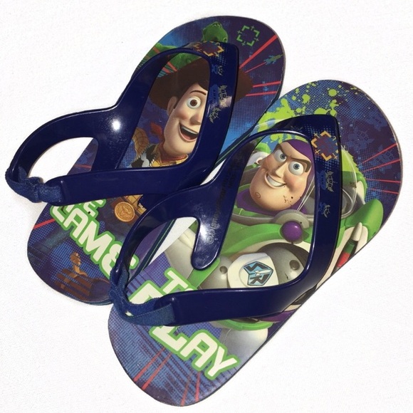 Disney | Shoes | Disney Toy Story Buzz Woody Flip Flop Thong Sandal ...
